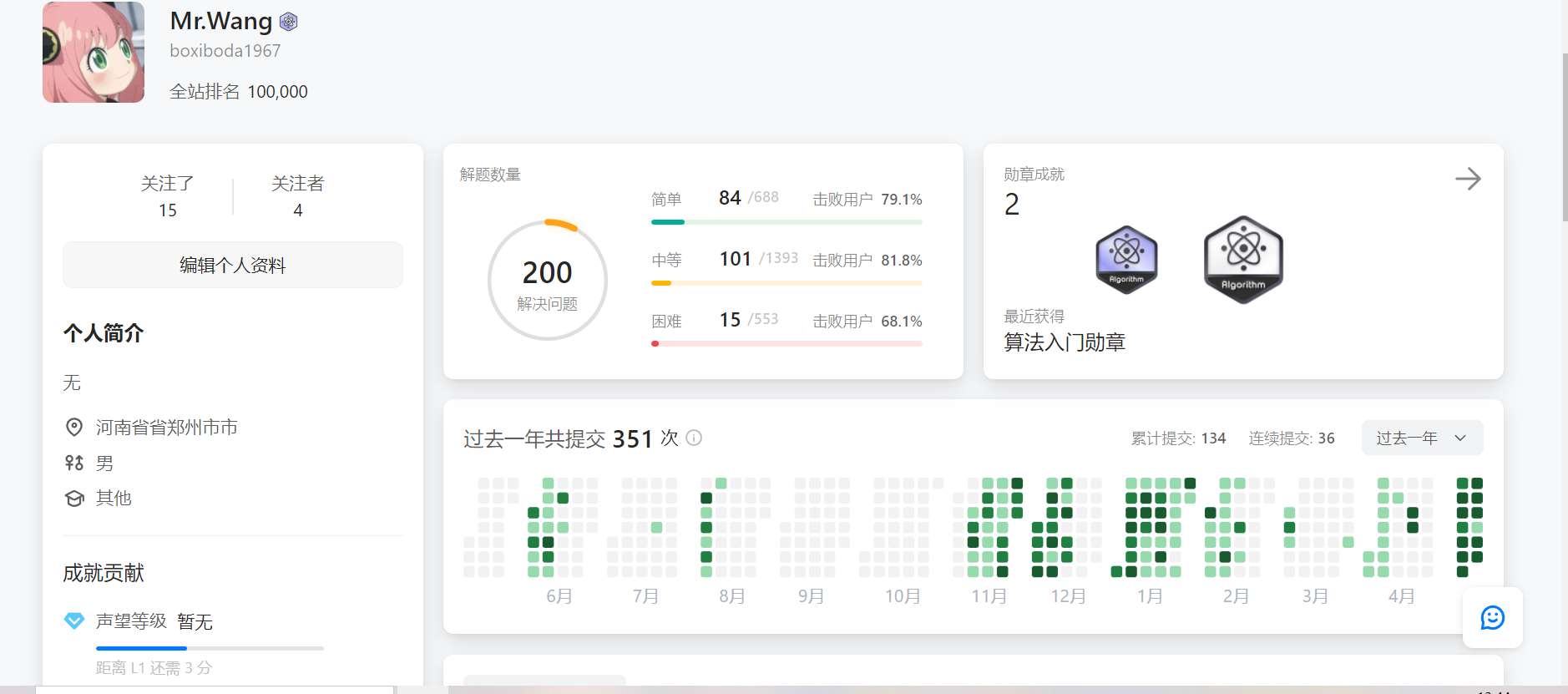 🌟成就时刻|刷题二百纪念 力扣(leetcode)